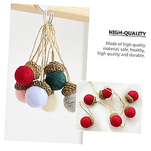 Levemolo 12pcs Felt Pine Cones Artificiales para Christmas Decor Dining Room Table Decor Felted Acorn Garland Pinecone Ornament Winter Pinecones Red Hanging Pendant Prom