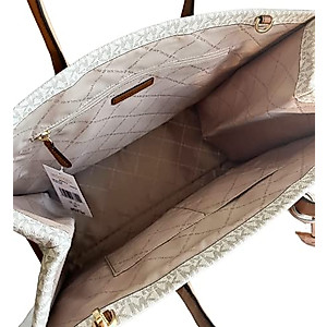 Michael Kors Mirella Large Signature MK Tote Bag (Vanilla MK)