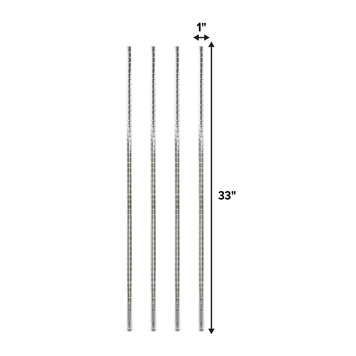 Express KitchQuip Commercial Chrome Wire Stainless Steel Shelving Poles