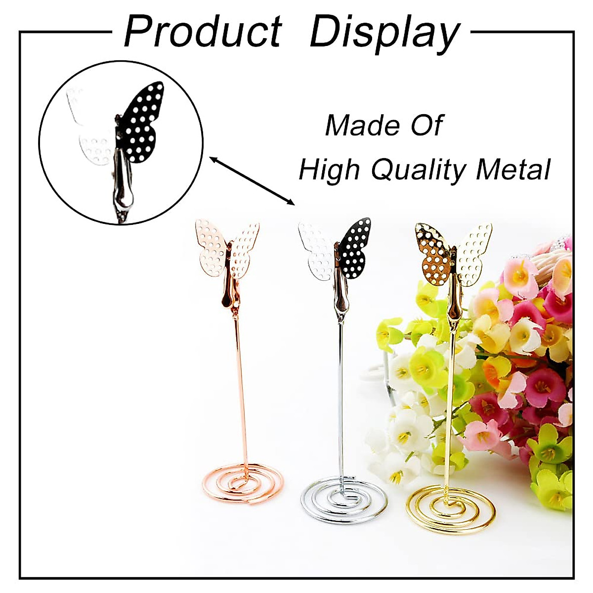 NOOMIEQCF 3 Pcs Photo Clip Holders Multifunctional Place Card Holders Creative Table Number Holders for Parties Gatherings Offices Home