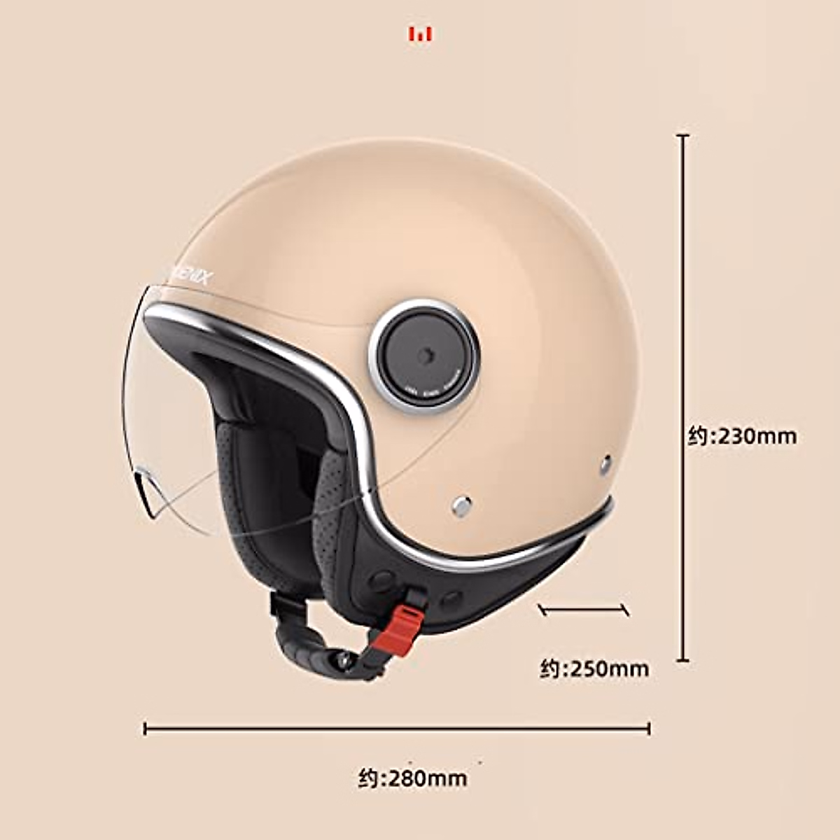 Adults Electric Open Face Bear Ears Motorcycle Helmet, Men Women Motorbike 3/4 Helmet DOT Approved, Retro Vespa Helmet Half Helmet with Visor, for Scooter Cruiser Moped Chopper