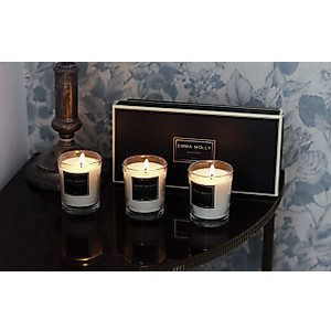 Scented Candles Gift Set White Tea + Jazz Coffee + Monet's Garden, 3 pcs Small Jar Aromatherapy Fragranced Candles, Assorted, 33 Hours Burning