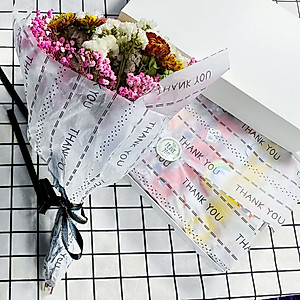 MR FIVE 30 Sheets Thank You Tissue Paper Bulk,20" x 28",Gift Wrapping Tissue Paper,Thank You Tissue Paper for Packaging,Gift Bags,Wrapping Tissue for Graduation,Birthday,Party,Thanksgiving