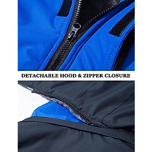 BIYLACLESEN Outdoor Jacket Winter Warm Jacket Hiking Jacket Camping Jackets Snow Jacket Ski Jacket With Hood Fleece Jacket Anorak Jacket