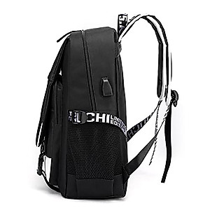 FSRONGXI 17Inch Nezuko Backpack Tanjiro Backpack Laptop Backpacks with USB Charging Port, Anime Zenitsu Bag with Free Keychain (C)