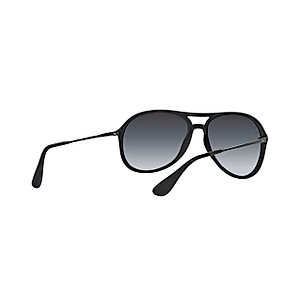 Ray-Ban Men's RB4201 Alex Square Sunglasses, Rubber Black/Light Grey Gradient Dark Grey, 59 mm