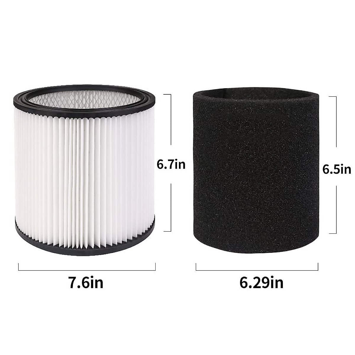 90304 Replacement HEPA Cartridge Filters with Lid, Compatible with Shop-Vac Shop Vac 90304, 90350, 90333, 903-04-00, 9030400, 90585 5 Gallon and Above Wet Dry Vacuum Cleaners, 2 Pack