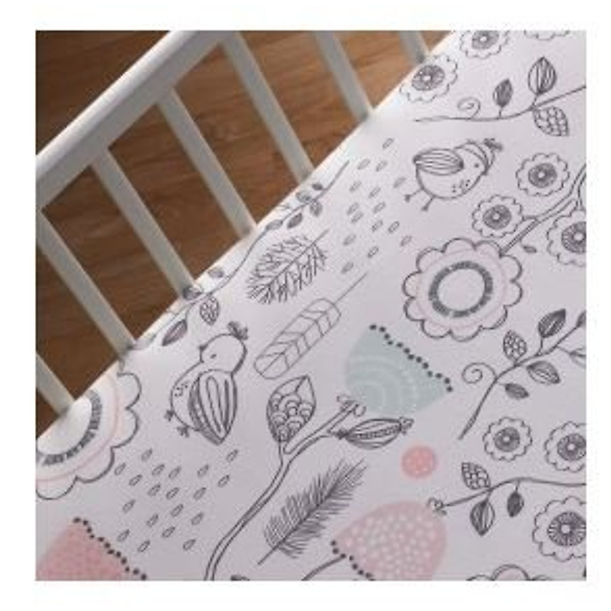 Lolli Living 4-Piece Baby Bedding Crib Set with Sparrow Pattern. Complete Set with Quilt, 2 Fitted Sheets, and Bed Skirt.