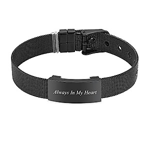 zeqingjw Adjustable Cremation Jewelry Urn Bracelet for Ashes Personalized Message Urn Bangle for Women Men Memorial Keepsake-Forever in My Heart