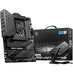 MSI MEG Z590 Unify Gaming Motherboard (ATX, 11th/10th Gen Intel Core, LGA 1200 Socket, DDR4, PCIe 4, SLI/CFX, M.2 Slots, Wi-Fi 6E)