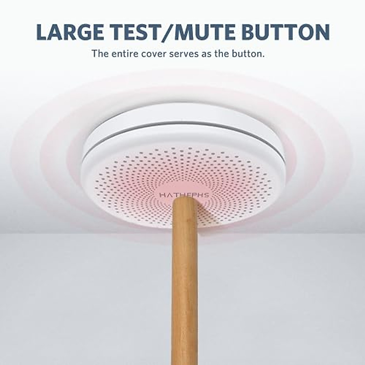 Carbon Monoxide Detector Smoke Detector Combo, HATHEPHS 10 Year Battery Ultra-Thin Photoelectric Smoke Alarm and CO Detector with Large Test/Silence Button, 2-Pack