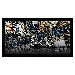 Americanflat 8x16 Picture Frame in Black - Engineered Wood with Shatter Resistant Glass - Horizontal and Vertical Formats for Wall and Tabletop