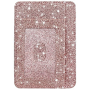 HOTCOOL Card Holder Wallet Front Pocket Minimalist Leather With RFID Blocking Wallet for Men & Women, Glitter Rose