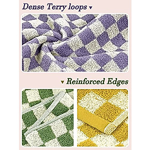 Jacquotha Hand Towel Set of 8 Bundle, Checkered and Checkered Floral Hand Towels for Daily Use