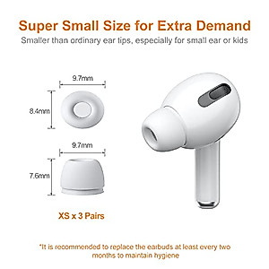 Link Dream 6 Pieces Replacement Ear Tips for AirPods Pro/AirPods Pro 2 Silicon Ear Buds Tips with Portable Storage Box Super Small (3 Pairs XS)