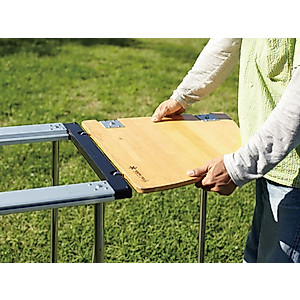 Snow Peak IGT Bamboo L Corner, CK-117TR, Designed in Japan, Laminated Bamboo, for Snow Peak Iron Grill Table System, Lifetime Product Guarantee