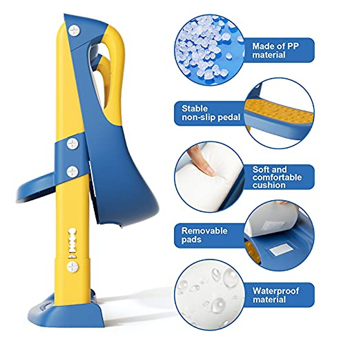 FAYDUDU Potty Training Seat with Step Stool Ladder Toddler Potty Seat for Toilet Seat Kids Potty Training Toilet for Boys Girls Training Potty Seat with Anti-Slip Pads (Blue)