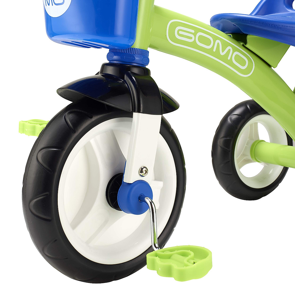 GOMO Kids Tricycles for 2 Year Olds, 3 Year Olds & Kids 1-6, Big Wheels Baby Bike Toddler Bikes - Trikes for Toddlers with Push Handle (Green/Blue)