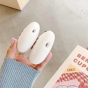 Cute AirPod Case with Keychain Steamed Stuffed Bun Face Design Full Protective Silicone Cover Compatiable with AirPods 1st & 2nd Generation Case for Women and Kids