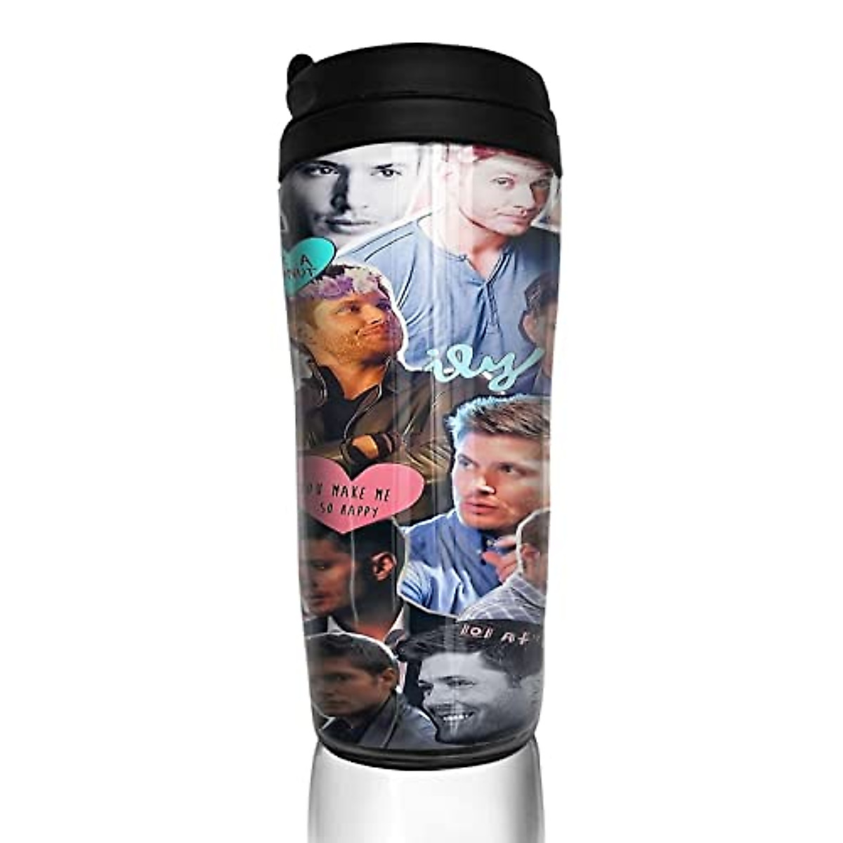 Jensen Ackles Collage Tumbler Coffee Cups Double Insulated With Lid Ice Drink Hot Beverage For Office Home Travel