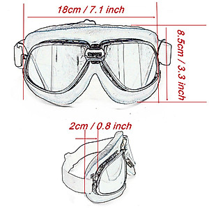 evomosa Vintage Retro Pilot Style Motorcycle Cruiser Scooter Goggles