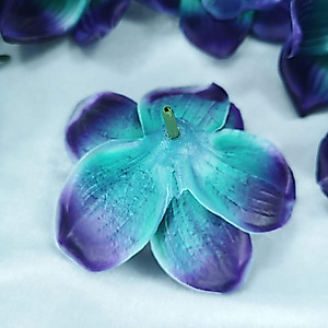 Lily Garden Big Orchids Flower Head Blue and Purple Cymbidiums Hybridum 5" Real Touch Artificial Flowers Wholesale 24pcs