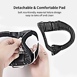 VR Face Cover with Soft Leather Pad for Oculus/Meta Quest 2 Accessories, Facial Interface with Cooling Fan to Relieve Lens Fogging and Hot Air White
