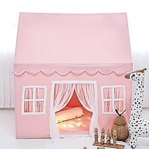 Sherilyn Large Fairy Tale Castle Play Tent with Mat, Indoor/Outdoor, Pink, 47" L x 40" W x 52" H, Up to 4 Kids, Toddler to Kid, Girls
