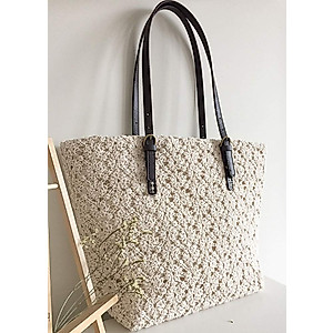 ConStore 2 PCS Leather Replacement Handles Shoulder Straps with Adjustable Buckle Purse Strap Bag Handles DIY Bag Belt Split Leather (Black)