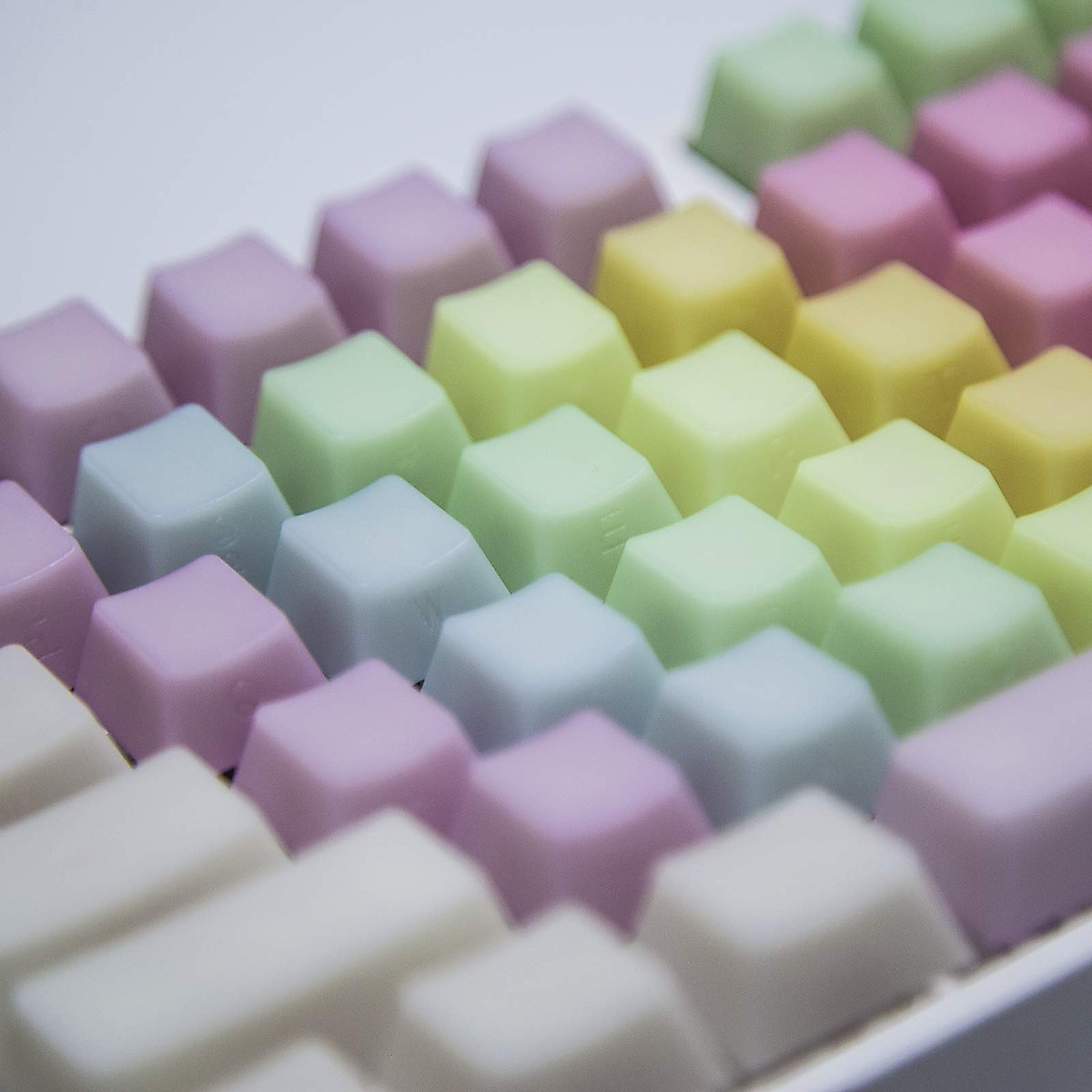 HMANE 109 Keys POM Jelly Keycaps Set, Rainbow Blank Doubleshot Translucent OEM Profile Mechanical Gaming Keyboard Keycaps for 60ï¼…/87 TKL/104/108 Cherry MX Switches (Rainbow/Side Printed)