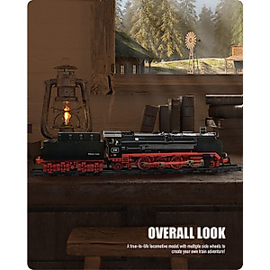 Nifeliz BR01 Steam Train Building Kit and Engineering Toy, Collectible Steam Locomotive Display Set, Train Set with Train Tracks, Top Present for Train Lovers (1173 PCS)