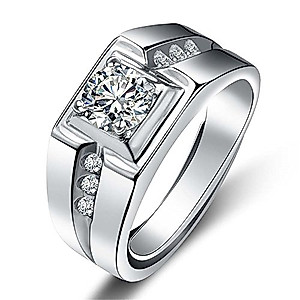 GY JEWELRY 3pc His and Hers Wedding Ring Sets Couples Rings Women's White Gold Filled Cubic Zirconia Wedding Engagement Ring Bridal Sets & Men's Stainless Steel Wedding Band
