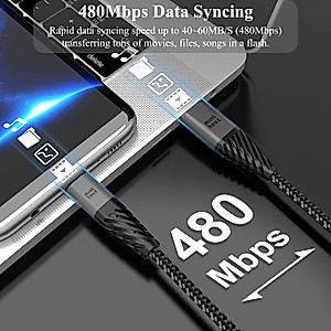Minthouz USB C Cable Fast Charging Type C Cable 3A USB to USB C Cable Compatible with Samsung Galaxy S10 S9 S8 Plus Note 9 8, Huawei, Moto Z Z2, LG V30 V20, Nylon-Braided-Grey [1-Pack 6ft]