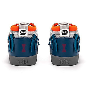 ikiki Spider Squeaky Shoes for Toddlers w/Adjustable Squeaker, Gray Girl or Boy Shoes (Size 7, Silk Von Webster)