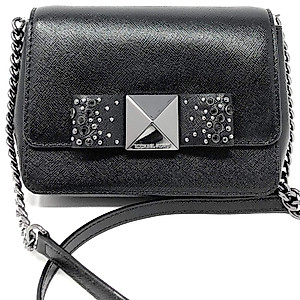 Michael Kors Tina Small Clutch with Bow Crossbody Bag - Black