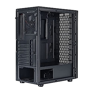 ARESGAME at-M1 Mid-Tower PC Case, Transparent Side Panel and ATX/M-ATX Support, Liquid Cooling Support up to 240mm Radiator, Black