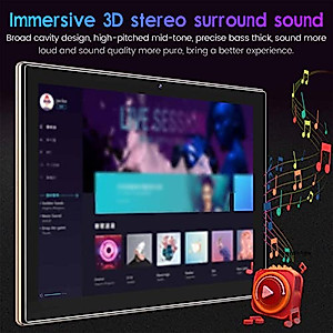 HD Tablet, WiFi Bluetooth Android Voice Call Game Tablet,10 Inch IPS Display Screen,WiFi,2GB RAM+16GB ROM,4000mAh,Android 5.1 System, Gift for Family (Gold)