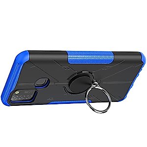 Kukoufey Case for Infinix Smart 5 Case Cover,360°Rotatable Kickstand Dual Layer Shockproof Case for Infinix Hot 10 Lite X657B / Smart 5 Case Blue