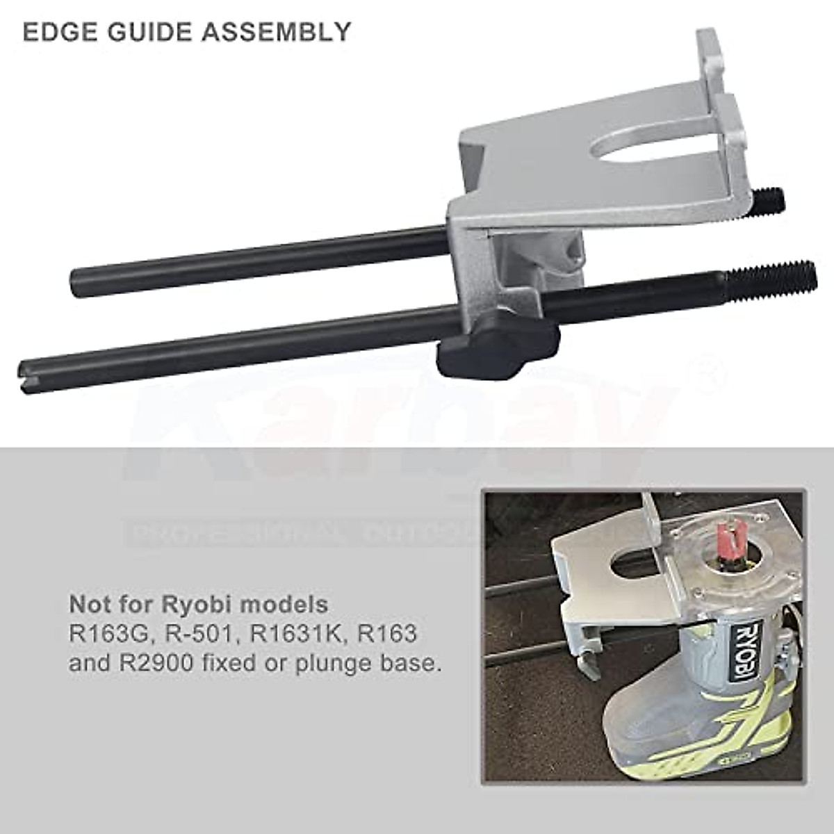204358001 Edge Guide Assembly Compatible with Ryobi P601 and P206 18V ONE+ Trim Routers - 204358001 Router Guide.