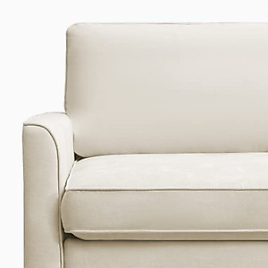 linor 2-in-1 Sleeper Sofa with Folding Foam Mattress, Modern Loveseat Sleeper, Pull Out Couch Sofa Bed for Living Room/Apartment (Beige, Full)