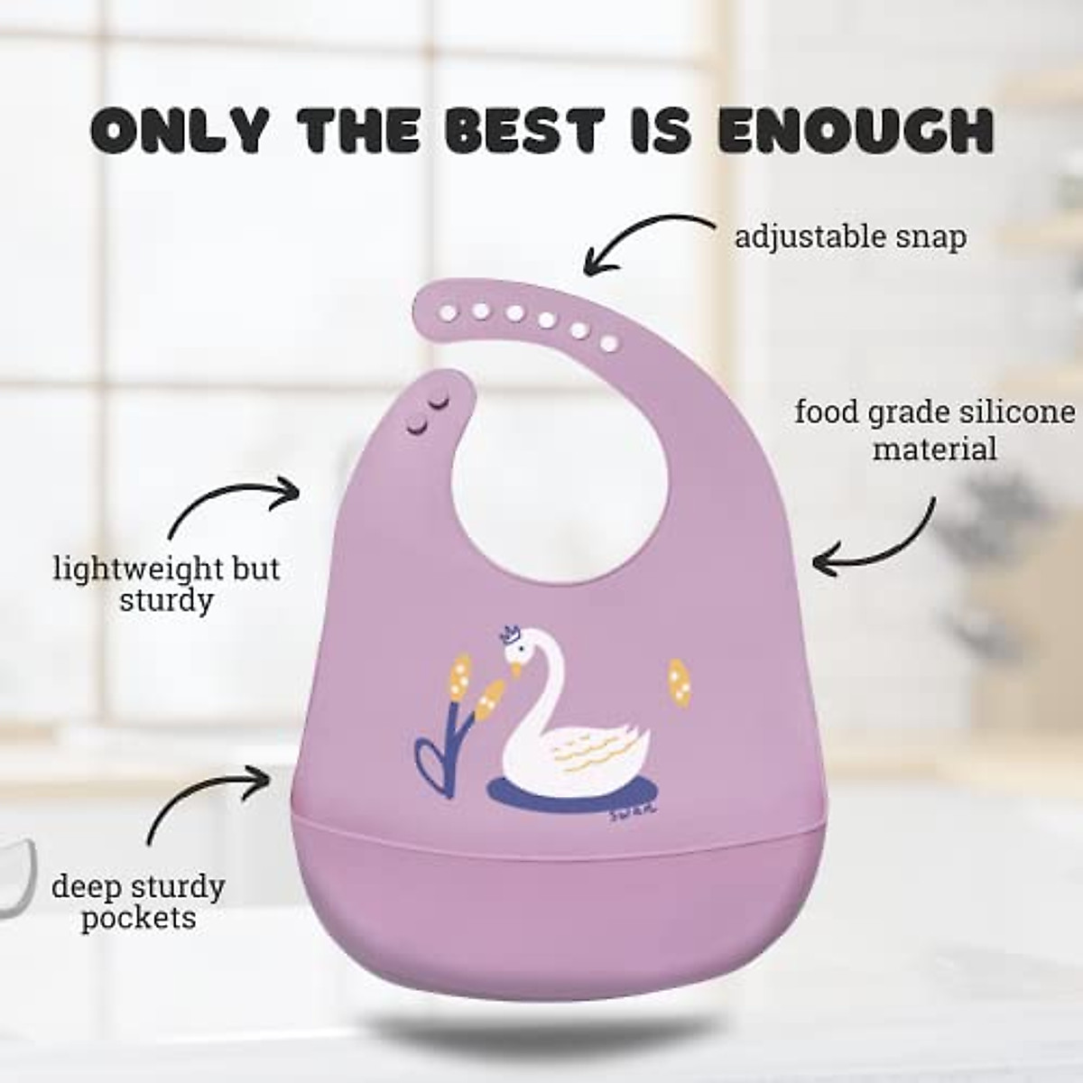 Silicone Baby Bibs with Food Catcher (Set of 3) - BPA Free Plastic, Durable and Adjustable Bib - Silicone Bibs for Babies, Toddlers, Boys, and Girls- Rubber Bibs - Silicone Baby Bibs with Pouch