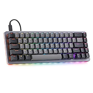 Drop ALT Mechanical Keyboard — 65% (67 Key) Gaming Keyboard, Hot-Swap Switches, Programmable Macros, RGB LED Backlighting, USB-C, Doubleshot PBT, Aluminum Frame (Halo True, Gray)