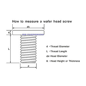 HH FASTENERS M3 x 12mm Wafer Head Machine Screws,Laptop Screws,Head Dia.6mm,Metric,Right Hand