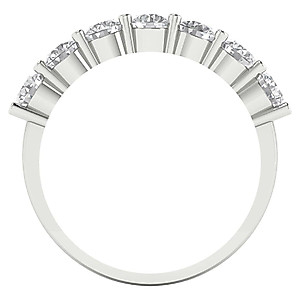 1.05 ct Round Cut Clear Simulated Diamond 14k White Gold Stackable Wedding Engagement Designer Anniversary Ring Band Sz 8.25