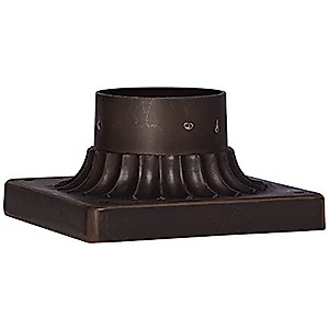 John Timberland Outdoor Pier Mount Post Adapter Antique Bronze Aluminum Fluted Column Style Base 5 3/4" for Exterior House Porch Patio Outside Deck Garage Yard Garden Driveway Home Lawn Walkway