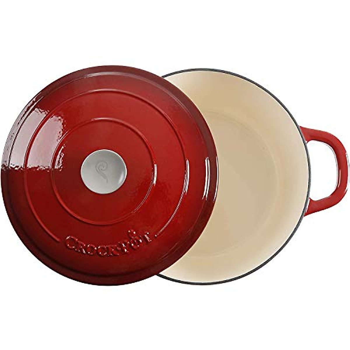 Crock-Pot Artisan Round Enameled Cast Iron Dutch Oven, 7-Quart, Scarlet Red