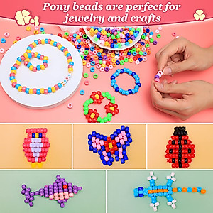 1000+ pcs Pony Beads, Multi-Colored Bracelet Beads, Beads for Hair Braids, Beads for Crafts, Plastic Beads, Hair Beads for Braids (Medium Pack, Classic)…