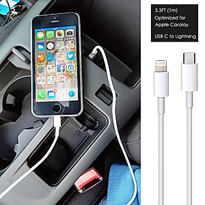Car Apple Carplay Cable, USB C to Lightning Cable for iPhone 14, 14 pro max,13,Plus,SE 2nd/12/11/Xs/XR, iPad 4/5/ 6/7/ 8, Mini 2/3/4/5, Air 2/3 Charger Cord, Car Charging Cable (USB C to Lightning)