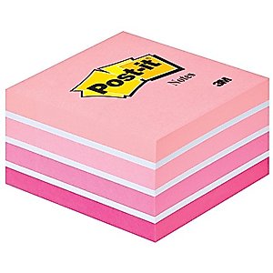 Post-it Sticky Notes Cube Pastel Colors Collection, Pack of 1 Pad, of 450 Sheets, 76 mm x 76 mm, Pink, White, Orange Colors - Self-stick Notes For Note Taking, To Do Lists & Reminders