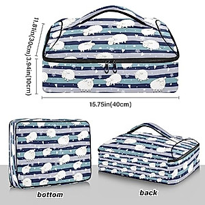 Kcldeci Insulated Thermal Food Carrier Insulated Casserole Carrier for Hot or Cold Food,Cute Funny Sheep Insulated Tote Bag for Potluck Cookouts Parties Picnic,Lasagna Lugger